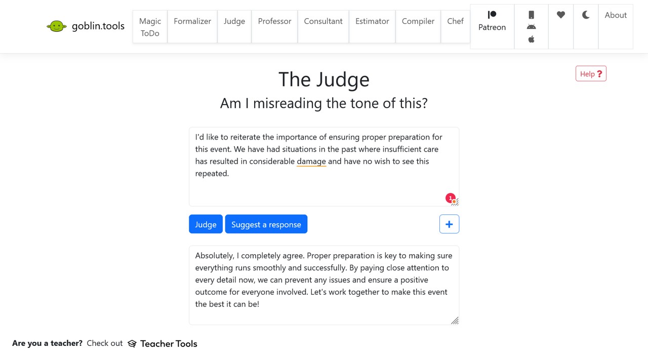 Goblin Tools – AI for Squishy Humans